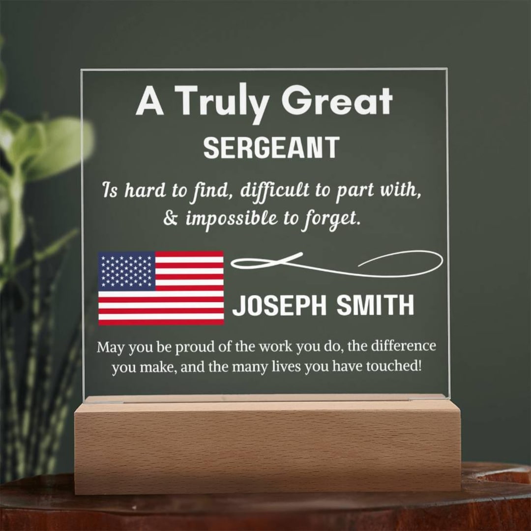 Personalized Sergeant Gift Acrylic Sign – Police Sergeant Promotion ...