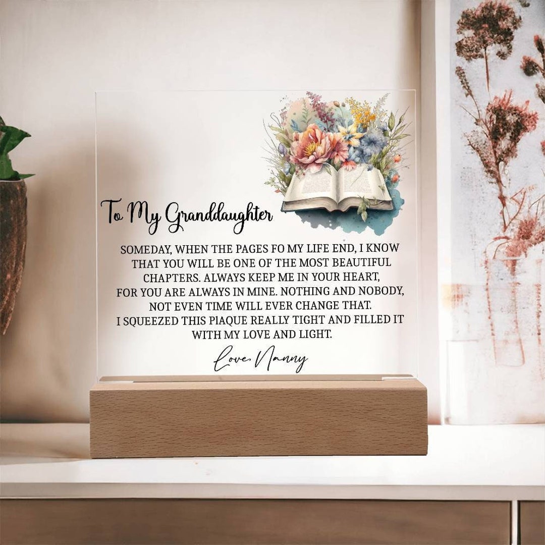 To My Granddaughter Pages of Life Acrylic Plaque Gift From Grandma ...