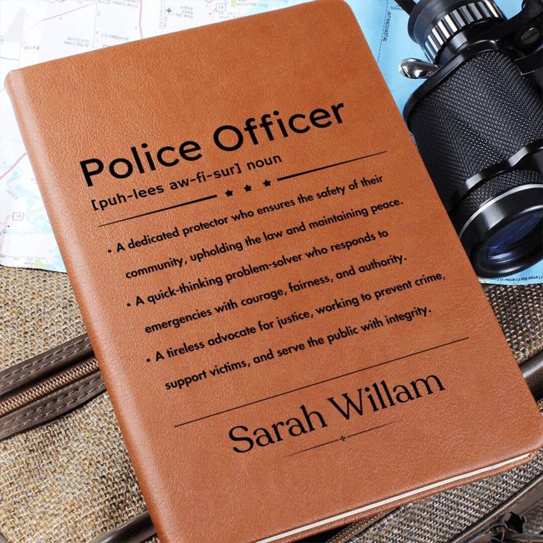 Police Officer Definition Personalized Leather Journal, Law Enforcement ...