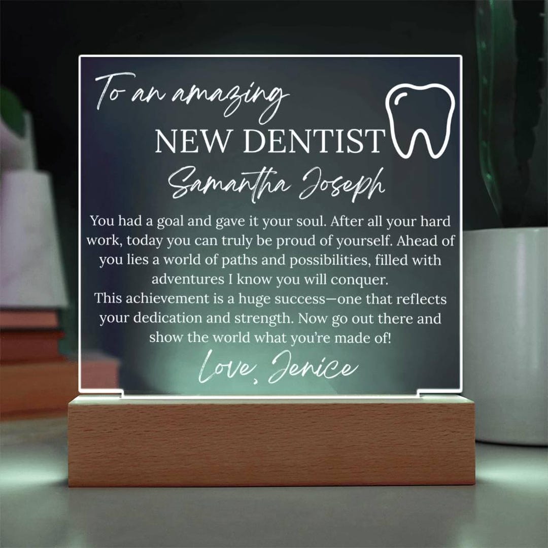 Personalized New Dentist Gift, Dental School Graduation Acrylic Plaque ...
