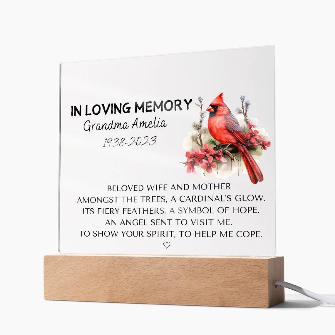 Beloved Wife and Mother Memorial Plaque for Loss of Loved One ...