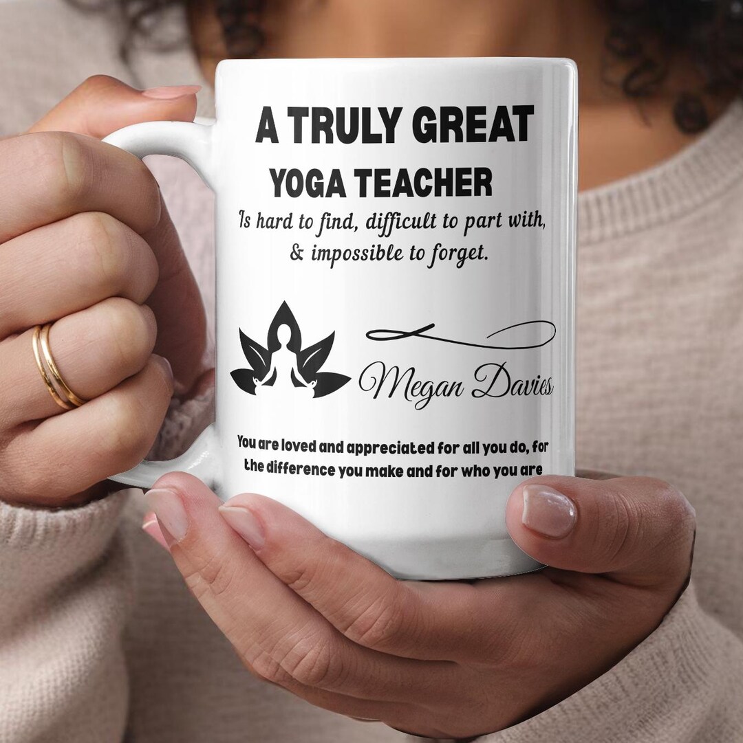 Yoga Teacher Personalized Color Accent Mug, Yoga Instructor ...