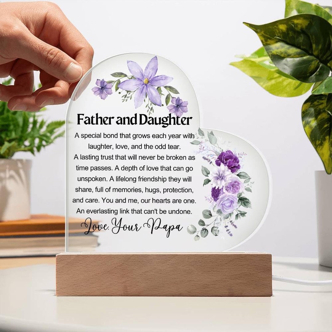 Father Daughter Heart Acrylic Plaque, Gift for Daughter From Dad ...