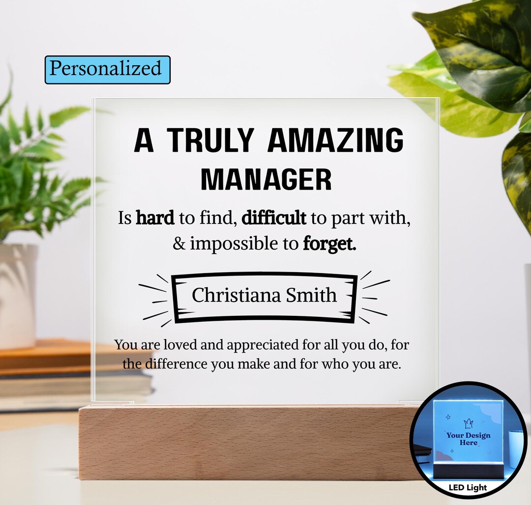 Manager Appreciation Personalized Acrylic Plaque, Gifts for Manager ...