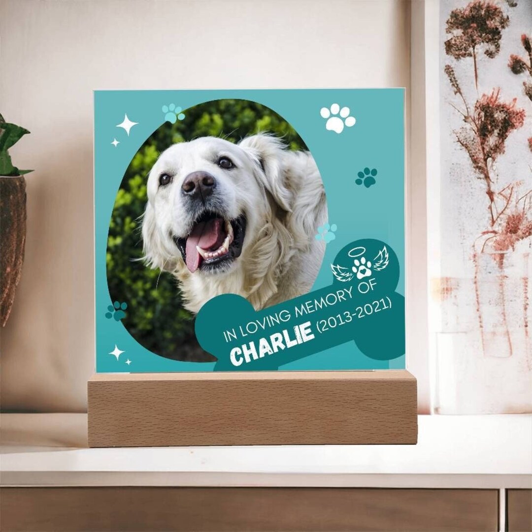 Dog Memorial Custom Photo Remembrance Plaque, Personalized Dog in ...