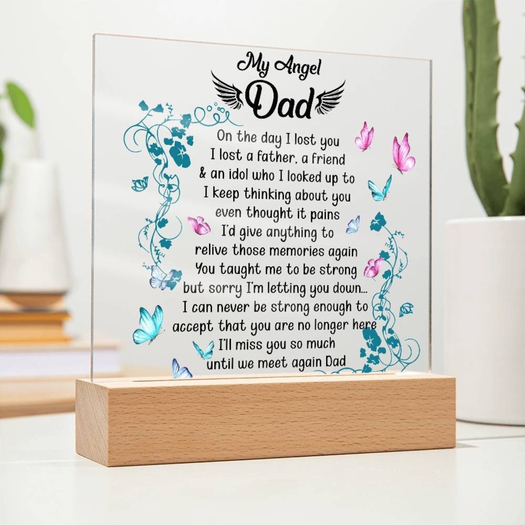 My Angel Dad Memorial Plaque, Dad Memorial, Loss of Dad, Loss of Father ...