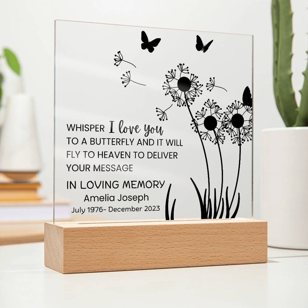 Memorial Plaque for Loss of Loved One | Sympathy Gift | Bereavement ...