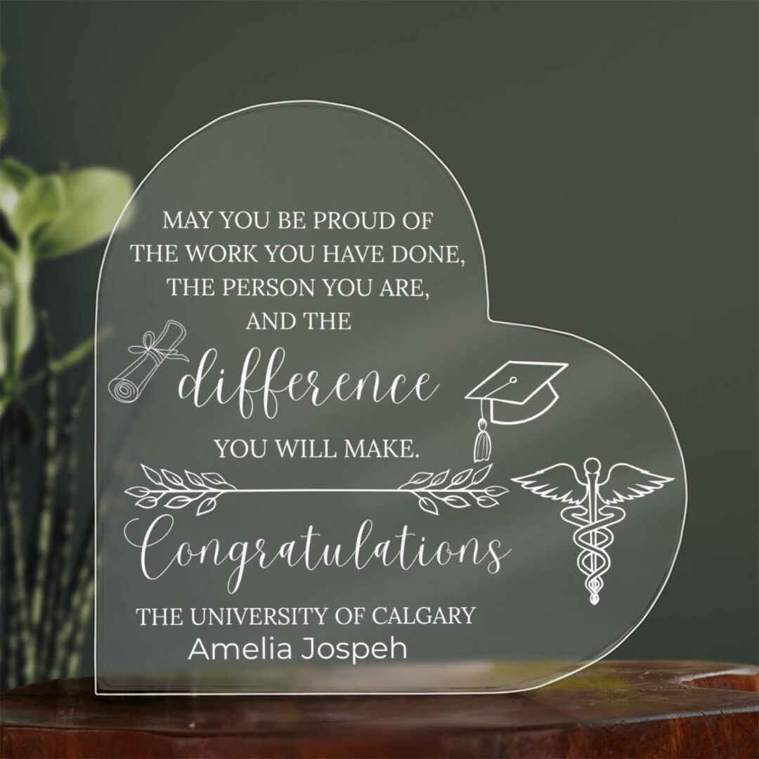 Nursing Graduation Gift Personalized Acrylic Plaque, Medical Graduation ...