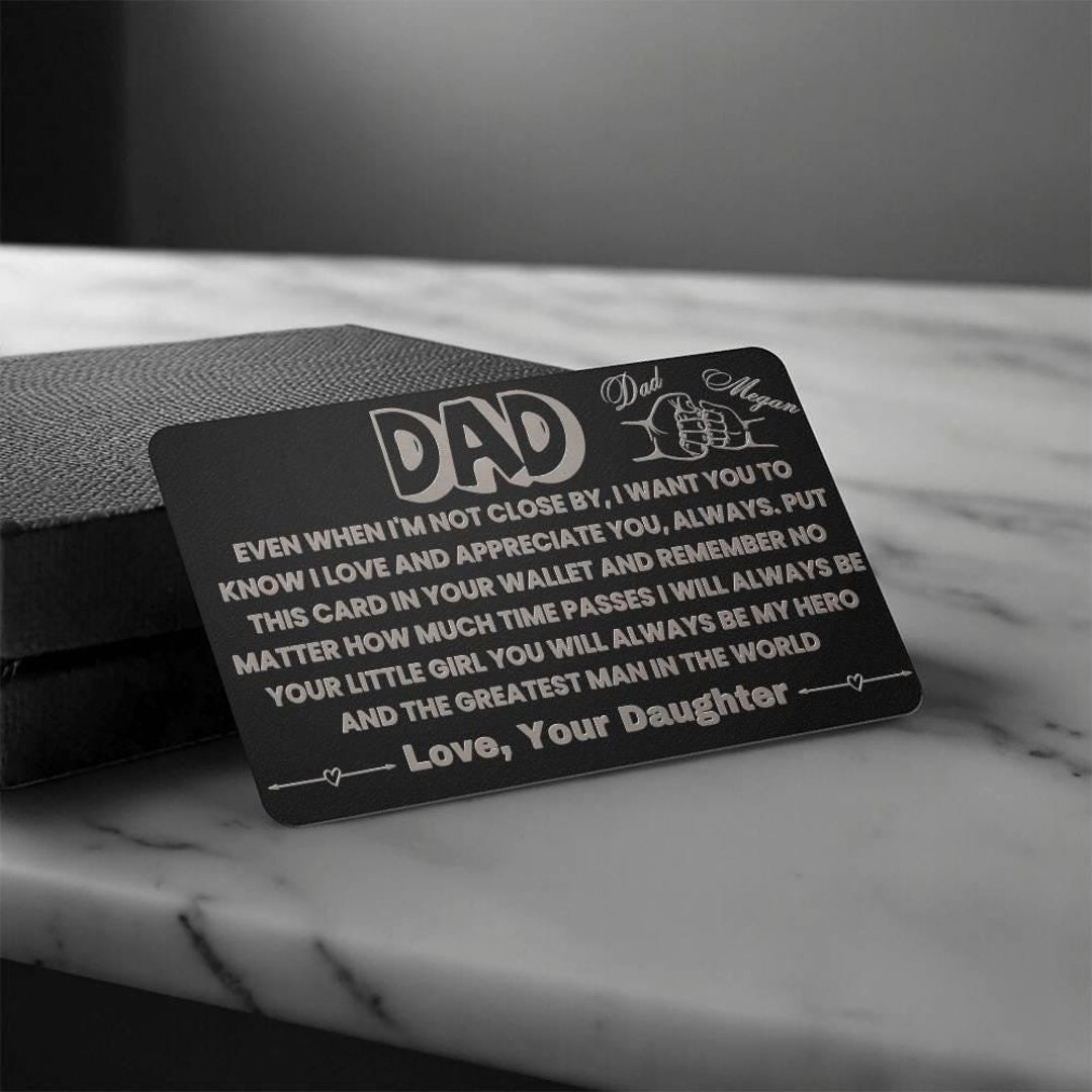 Personalized Engraved Dad Wallet Card, Gift From Son or Daughter ...