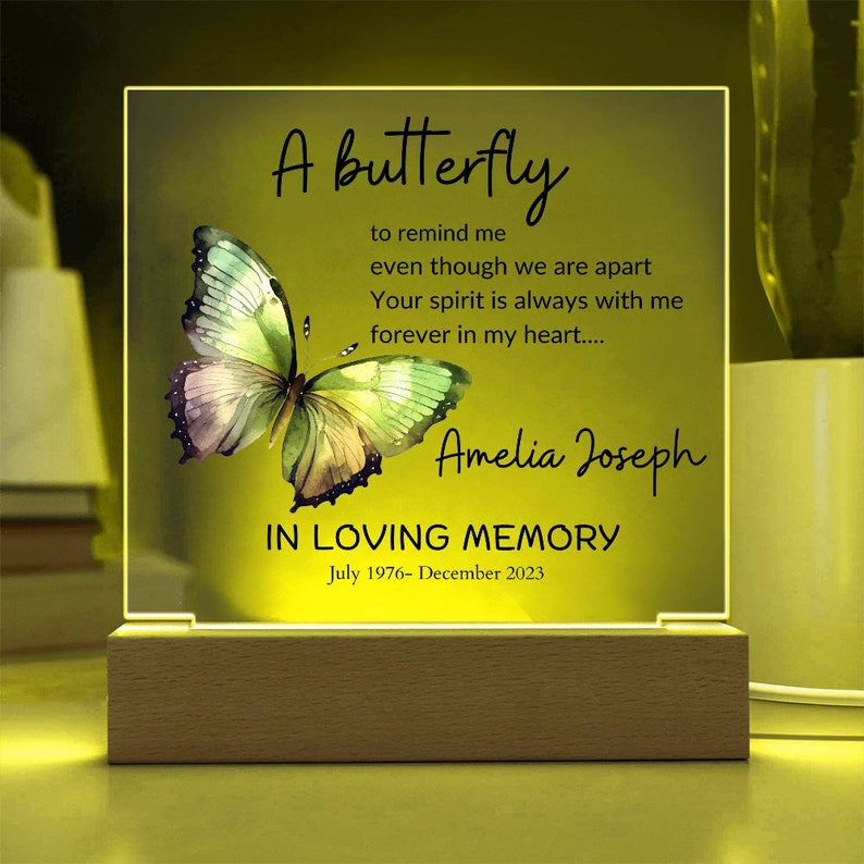 Loss of Loved One Butterfly Memorial Remembrance Plaque | Sympathy Gift ...