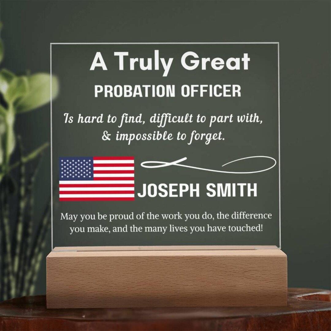 Personalized Probation Officer Acrylic Sign – Custom Probation Officer ...