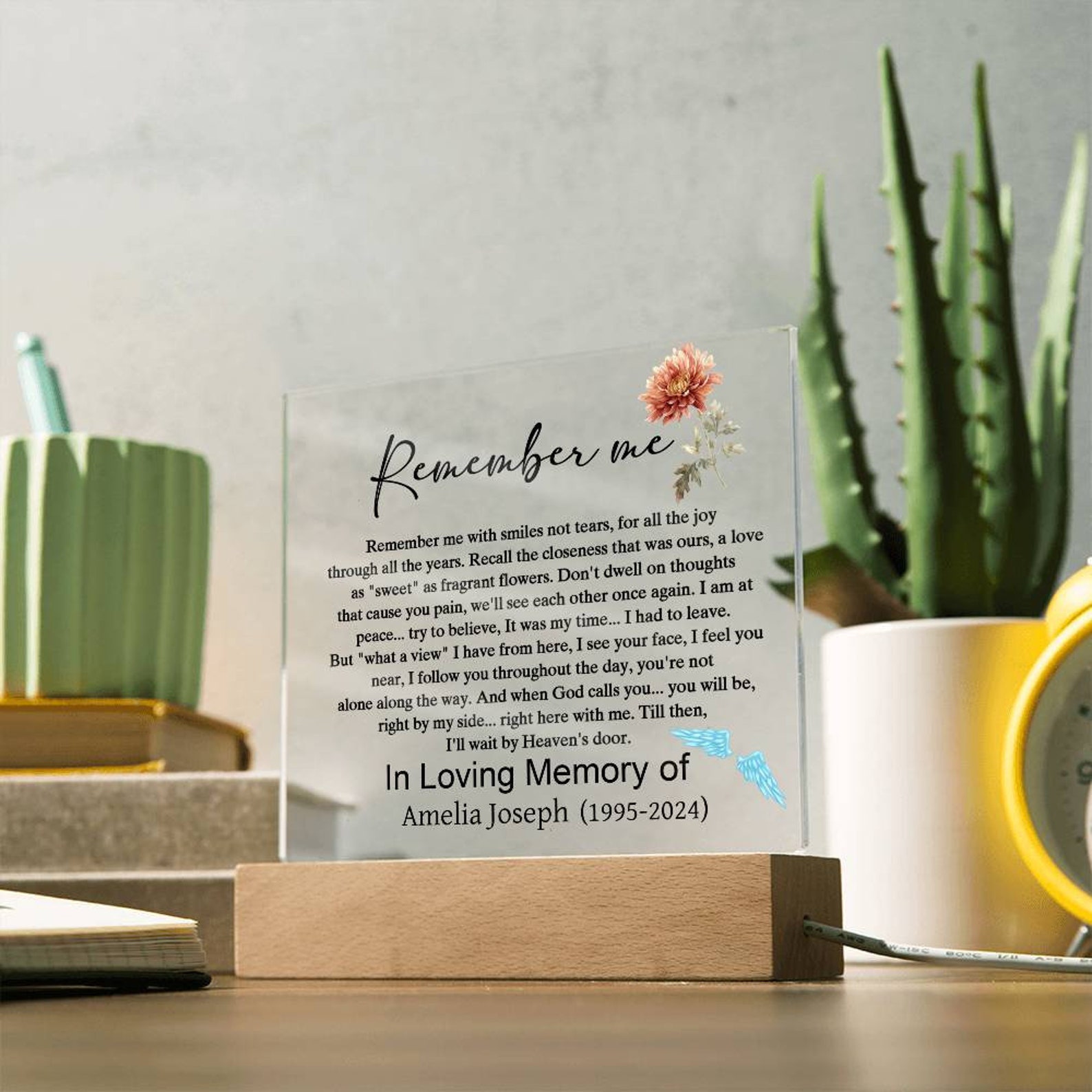 Remember Me Memorial Plaque, Sympathy Gift, Bereavement Gift, in Memory ...