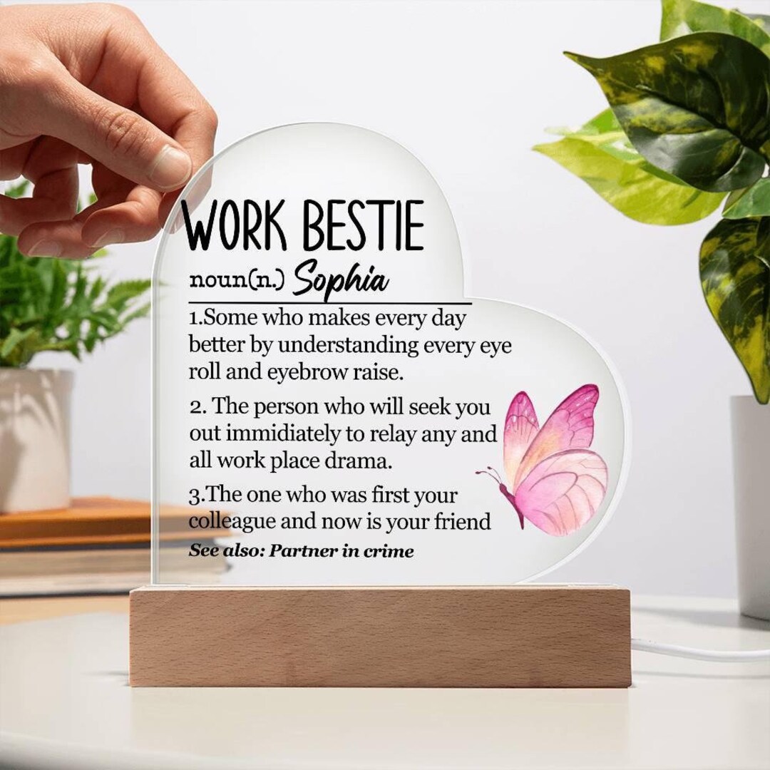 Work Bestie Definition Personalized Heart Acrylic Plaque, Coworker ...