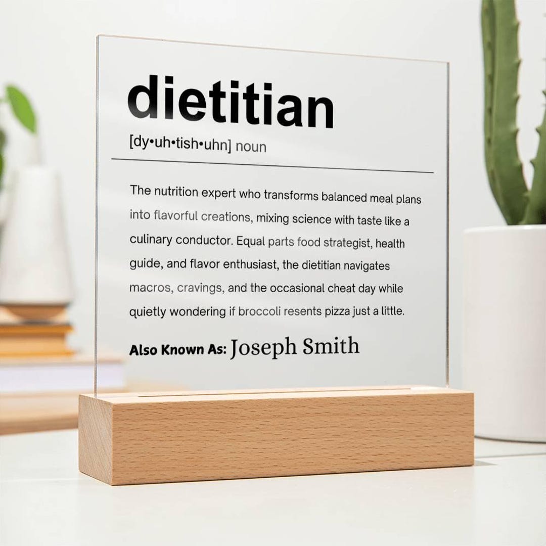 Dietitian Gift Personalized Definition Acrylic Plaque, Gift for ...