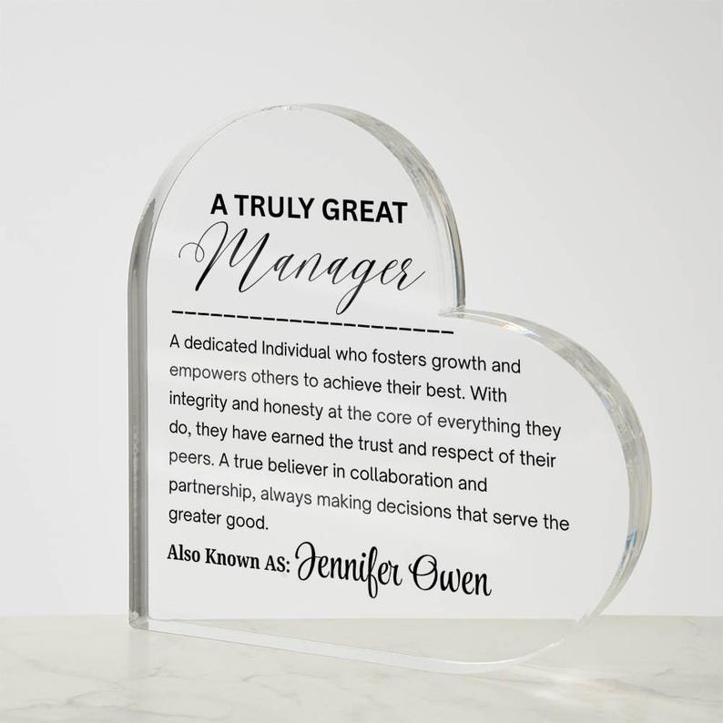 A Truly Great Manager Personalized Acrylic Plaque, Manager Appreciation ...
