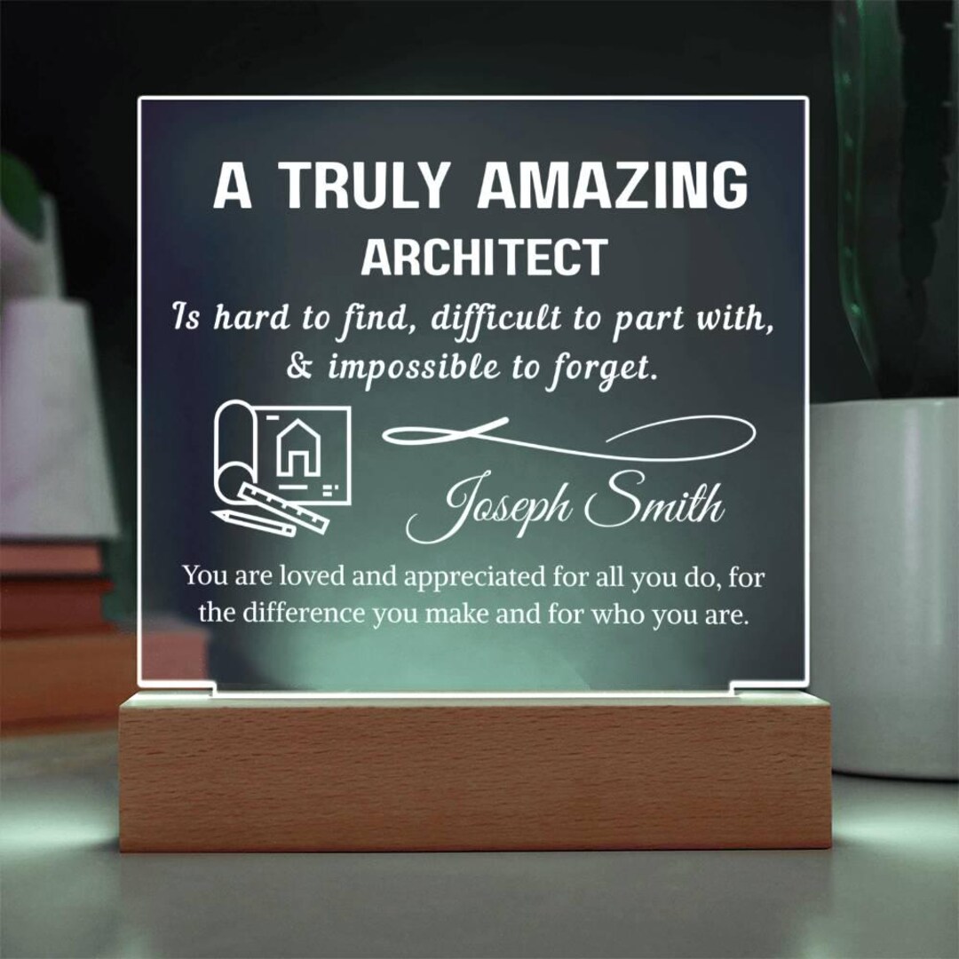 Architect Gift Personalized LED Plaque, Architect Gifts, Architecture ...