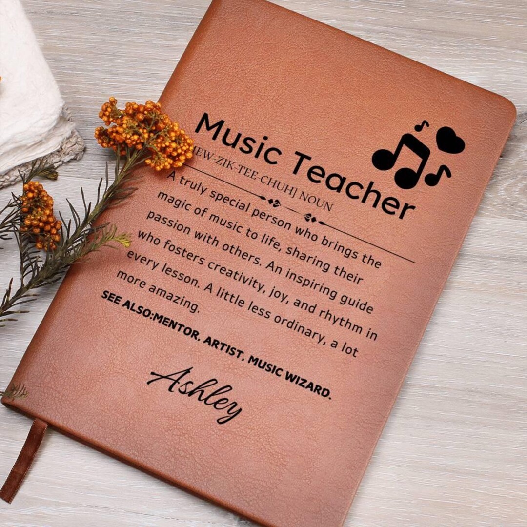 Music Teacher Personalized Leather Journal, Gift for Music Teacher ...