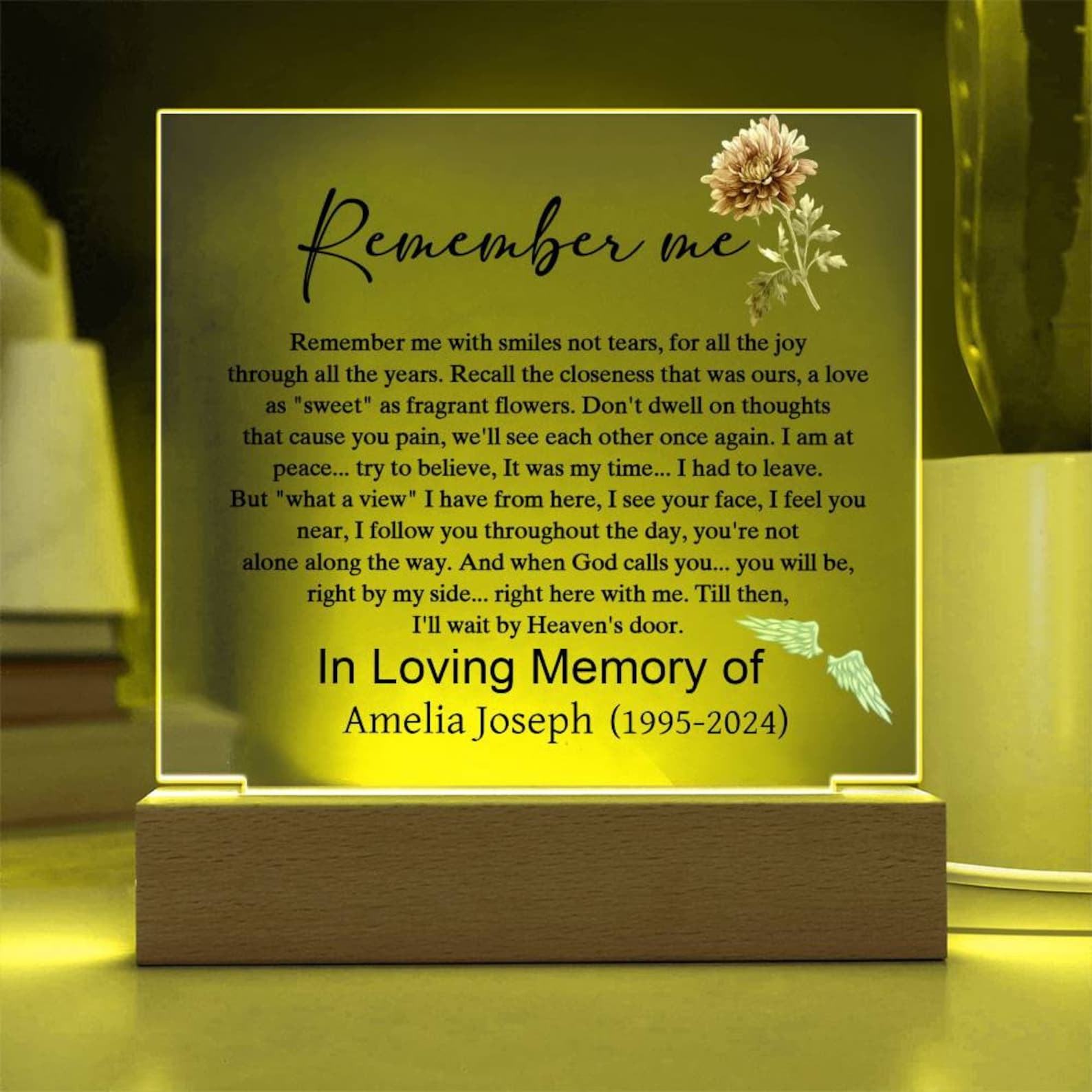 Remember Me Memorial Plaque, Sympathy Gift, Bereavement Gift, in Memory ...