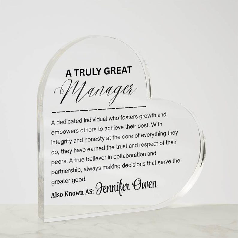 A Truly Great Manager Personalized Acrylic Plaque, Manager Appreciation ...