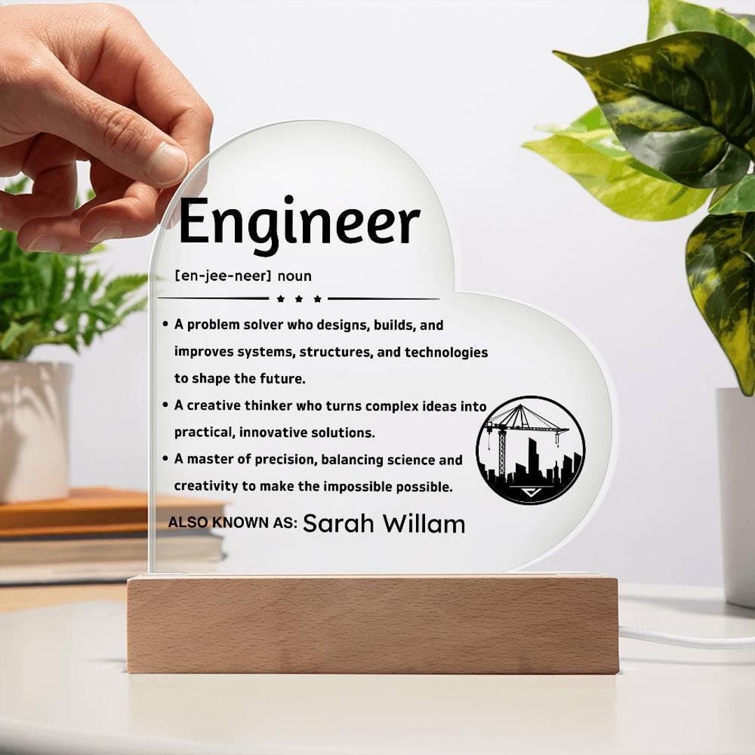 Personalized Engineer Definition Heart Plaque, Gift for Engineer ...
