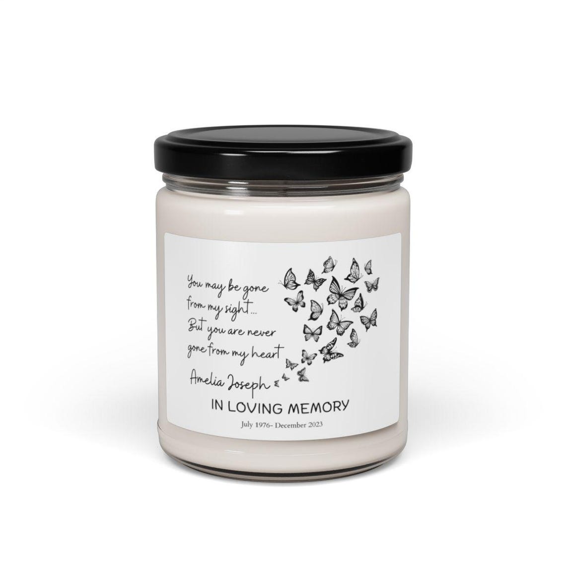 You May Be Gone Personalized Memorial 9oz Candle, in Loving Memory ...