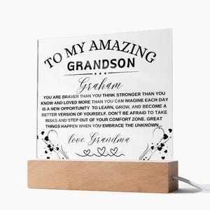 Grandson Personalized LED Acrylic Plaque, Unique Gift for Grandson From ...