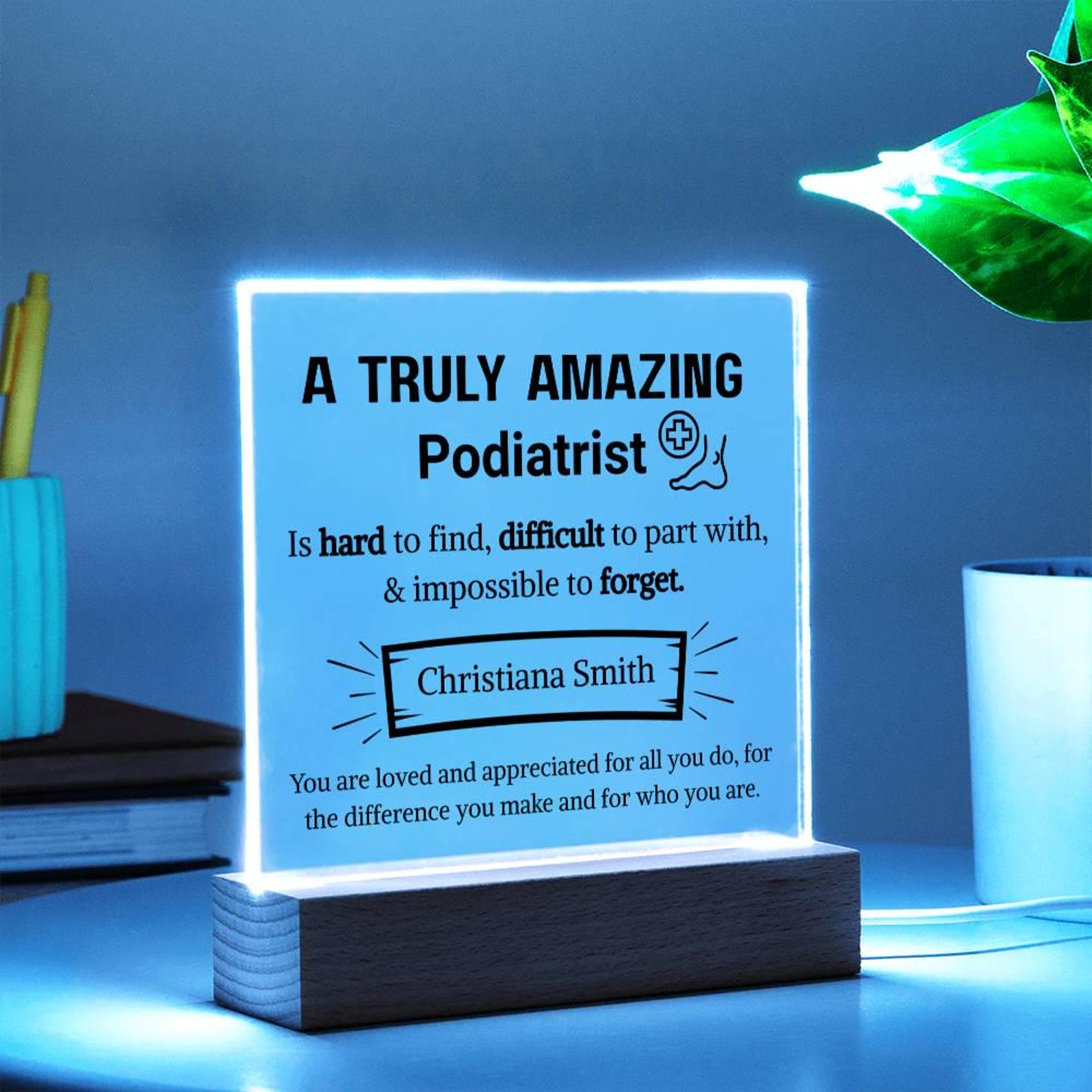 Podiatrist Appreciation Personalized Acrylic Plaque, Foot Doctor Gifts ...