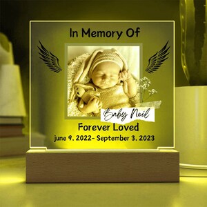Personalized Photo Baby Memorial Plaque Infant Loss Keepsake ...