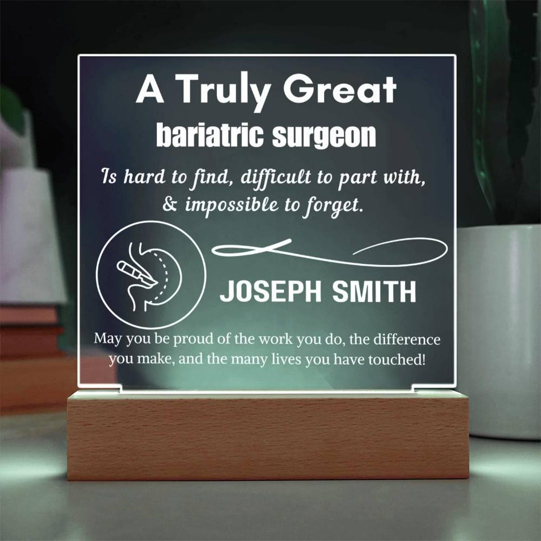 Personalized Bariatric Surgeon Gift Acrylic Sign, Weight Loss Surgery ...