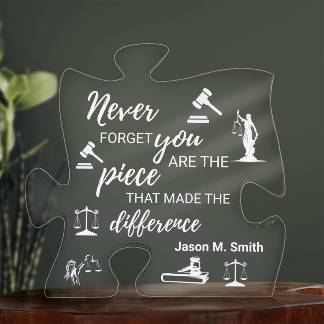 Law Retirement Gift Acrylic Puzzle, Lawyer Retirement, Attorney ...