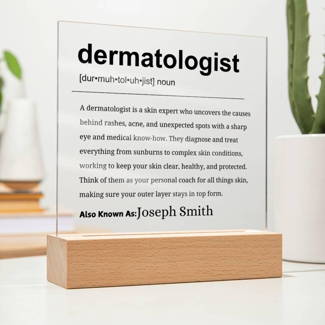 Dermatologist Gift Personalized Definition Acrylic Plaque, Gift for ...