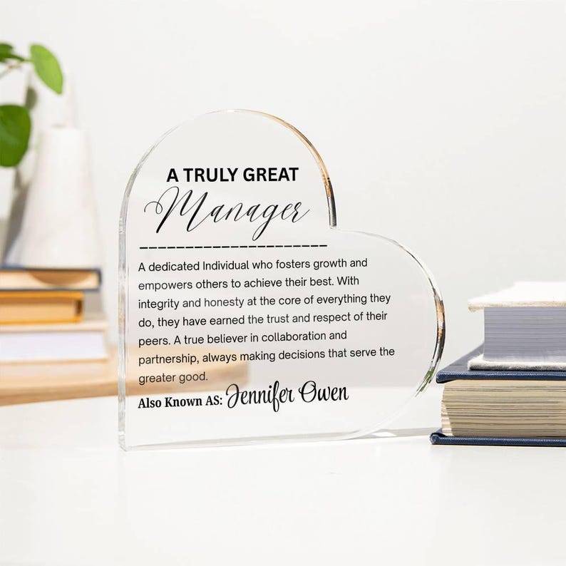 A Truly Great Manager Personalized Acrylic Plaque, Manager Appreciation ...