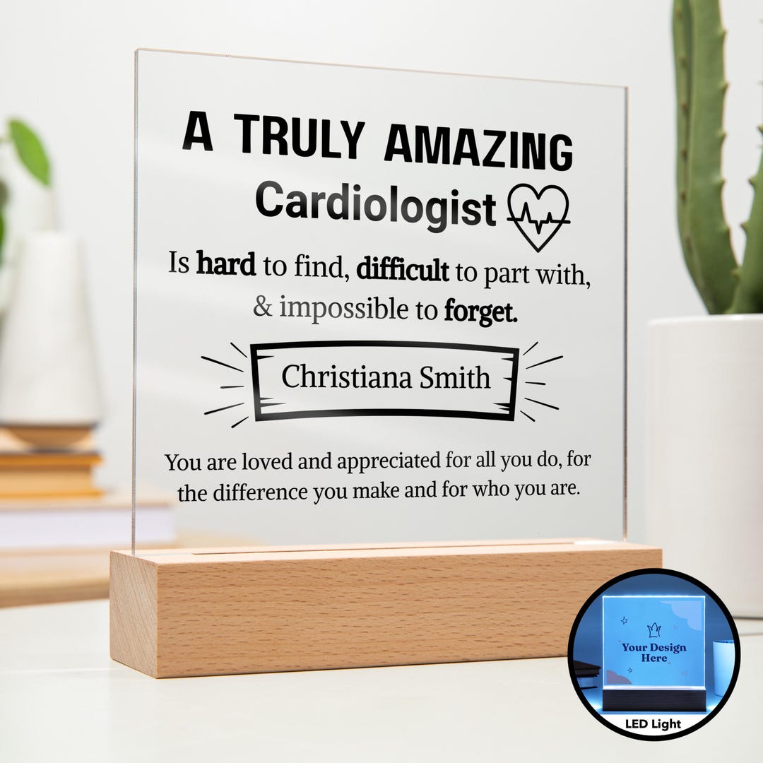Cardiologist Appreciation Personalized Acrylic Plaque, Cardiology Gifts ...
