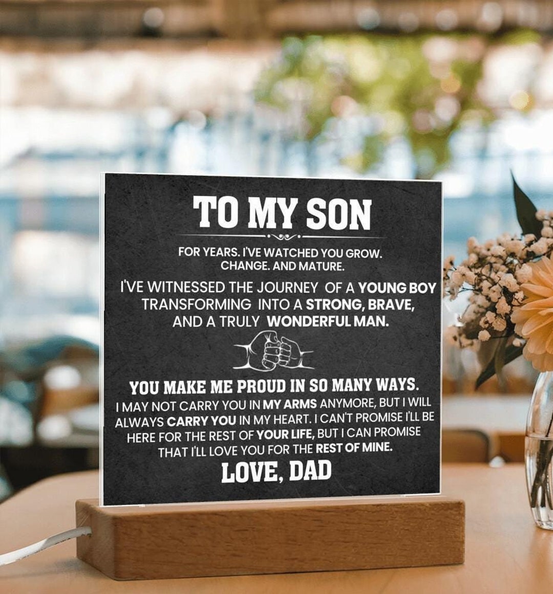Son Personalized Acrylic Plaque, Dad to Son Gift, Son Birthday ...