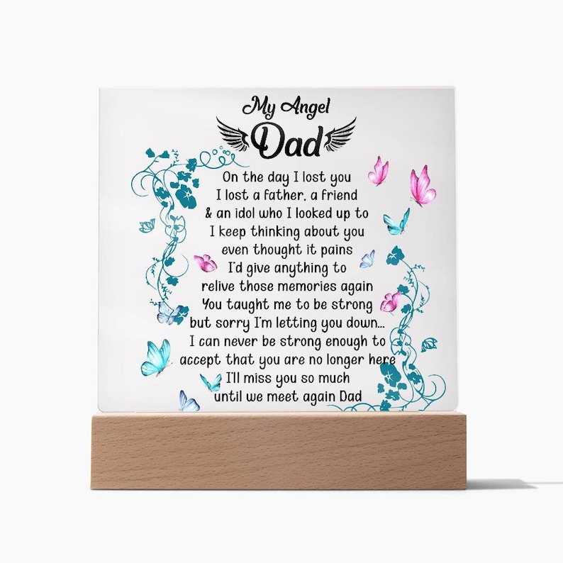 My Angel Dad Memorial Plaque, Dad Memorial, Loss of Dad, Loss of Father ...