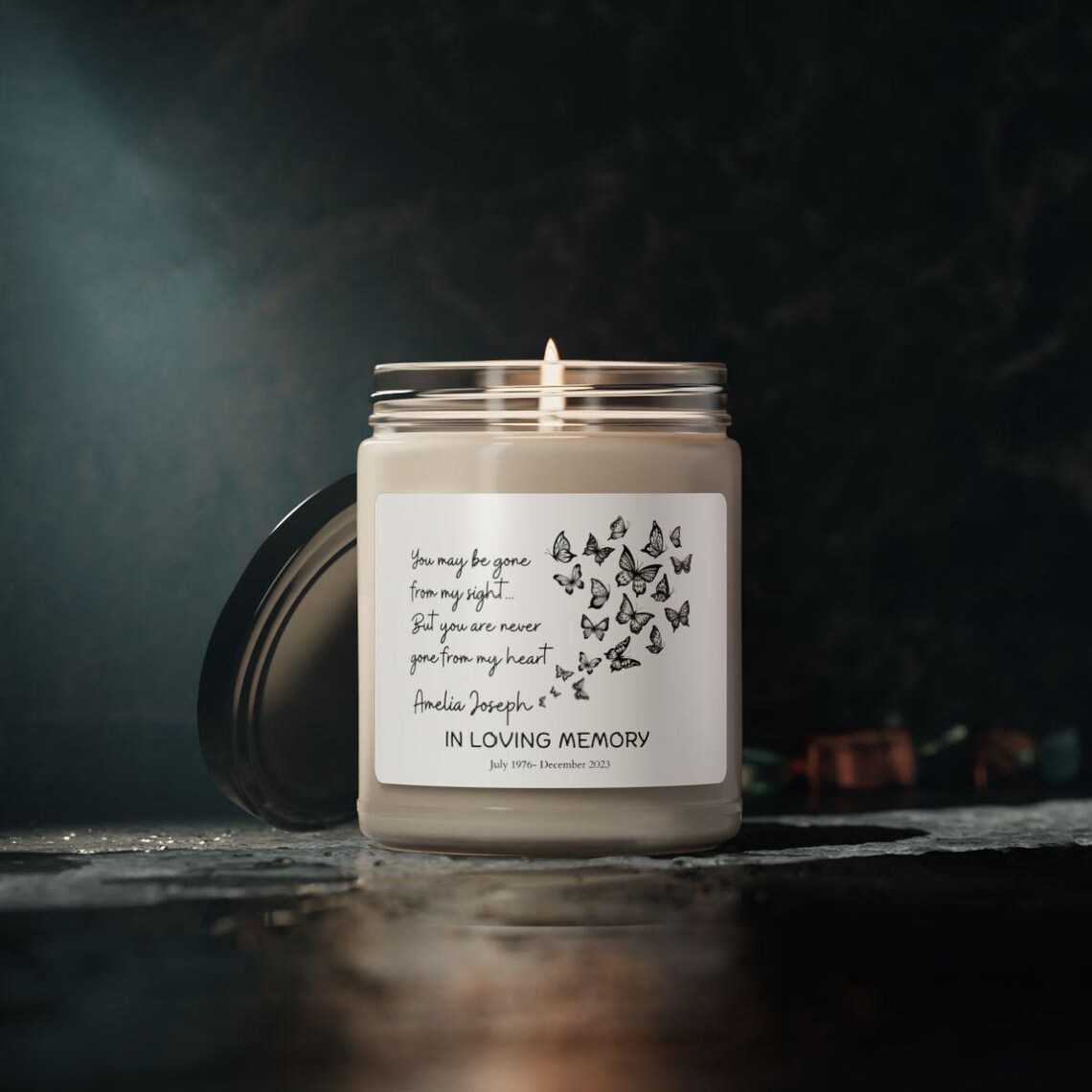 You May Be Gone Personalized Memorial 9oz Candle, in Loving Memory ...