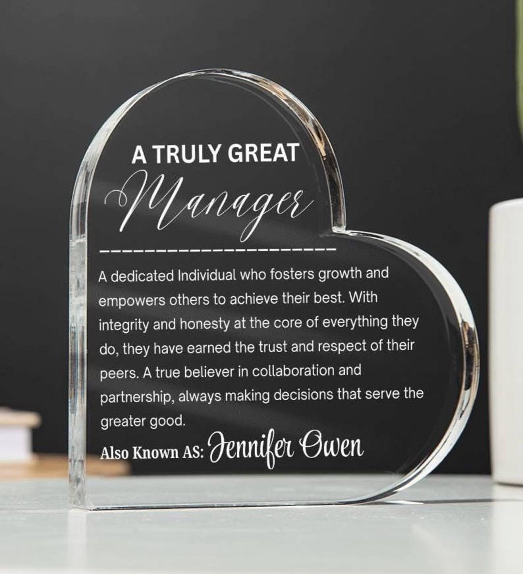 A Truly Great Manager Personalized Acrylic Plaque, Manager Appreciation ...