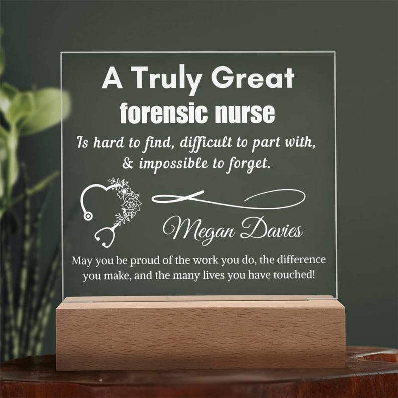 Forensic Nurse Appreciation Acrylic Sign – Personalized Gift for ...