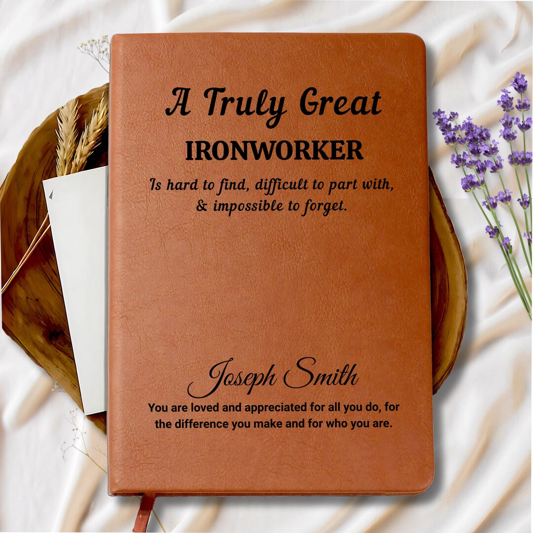 Personalized Ironworker Gift, Custom Vegan Leather Journal for Welder ...