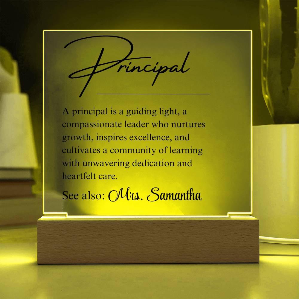 Personalized Principal Definition Acrylic LED Plaque, School Principal ...