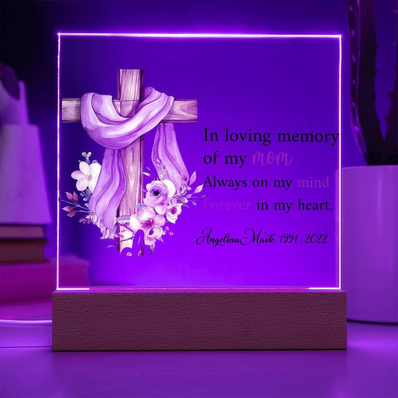 In Loving Memory of My Mom Acrylic Plaque, Personalized Mom Sympathy ...