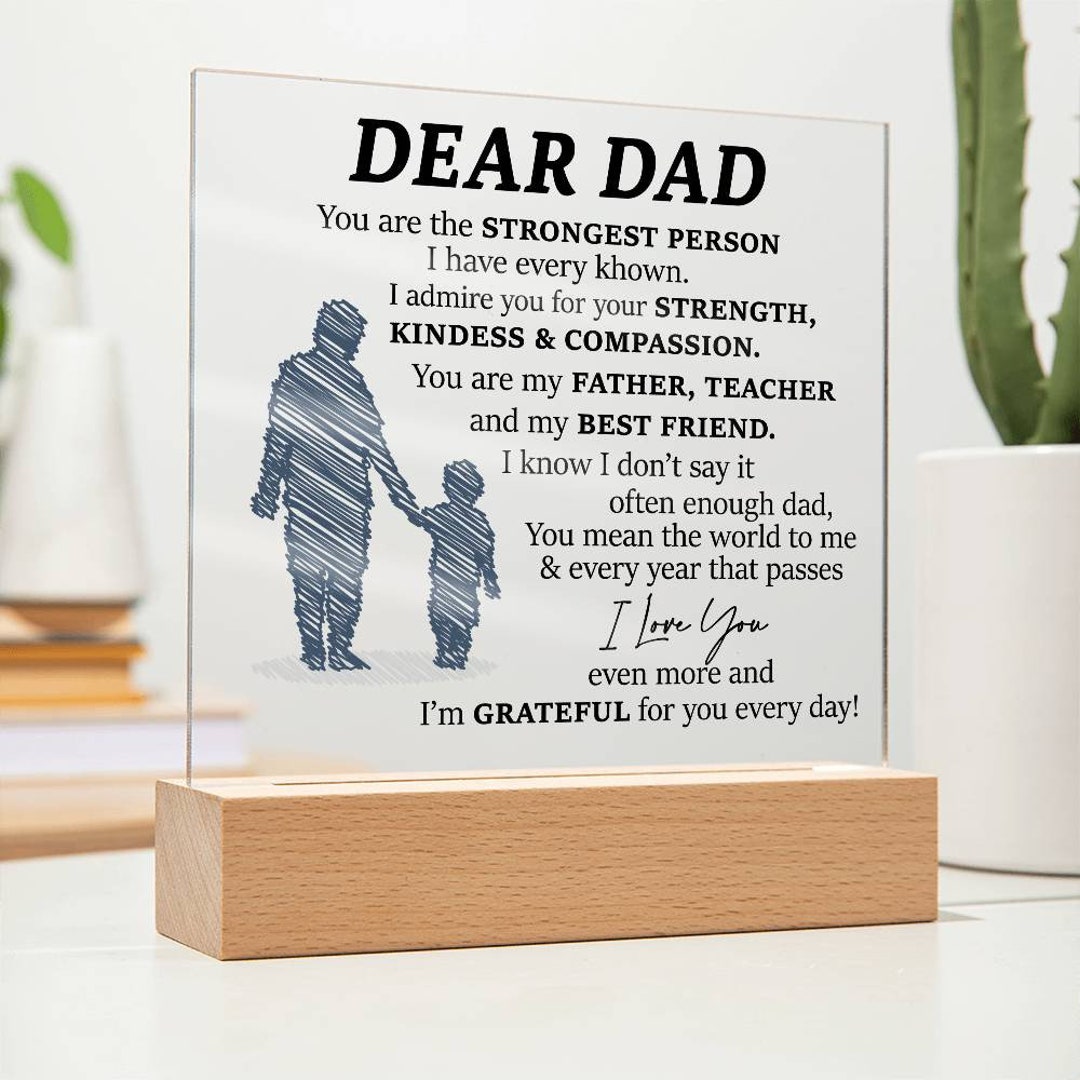 Dear Dad Personalized Acrylic Plaque, Gift for Dad, Best Dad Ever, Gift ...