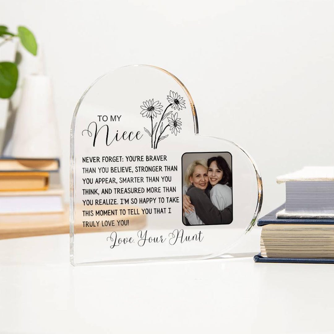 Custom Niece Photo Heart Acrylic Plaque, Niece Gift From Aunt, Gift for ...