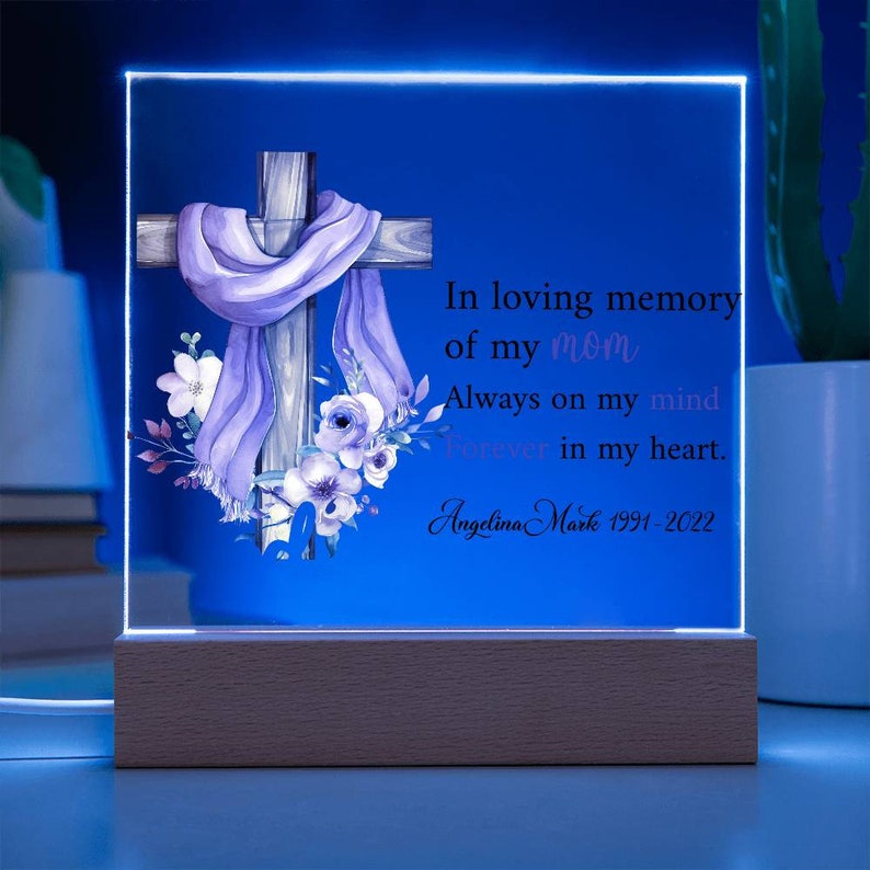 In Loving Memory of My Mom Acrylic Plaque, Personalized Mom Sympathy ...