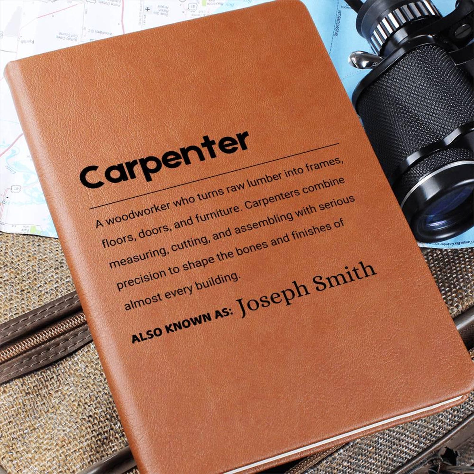 Carpenter Gift Personalized Definition Leather Journal, Gift for ...