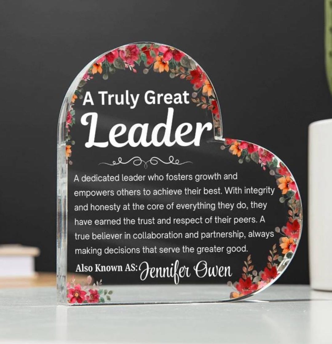 Custom Leader Gift Floral Acrylic Plaque, Team Leader Gift, Boss Lady ...
