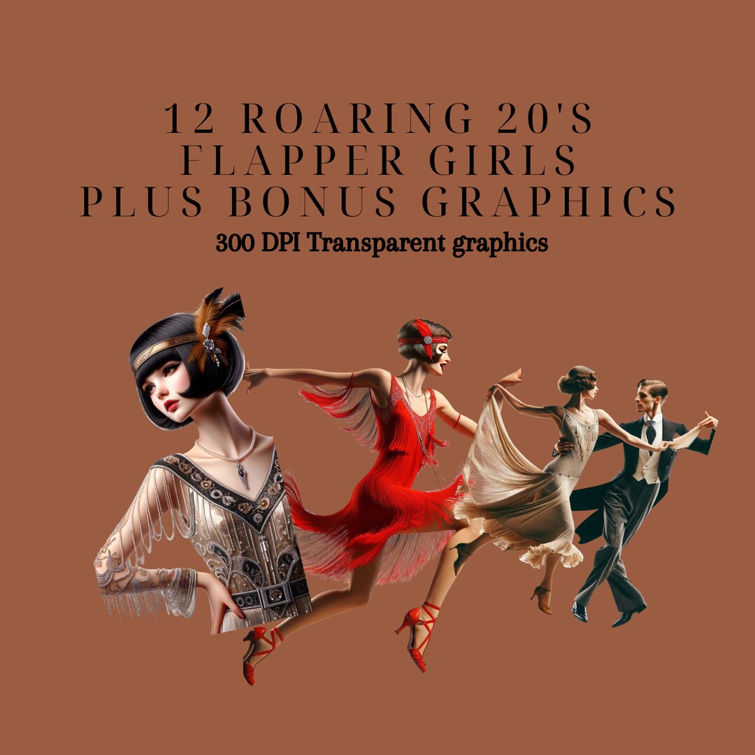Flapper Girls Clipart. Roaring 20s, Prohibition, Gatsby Clipart ...