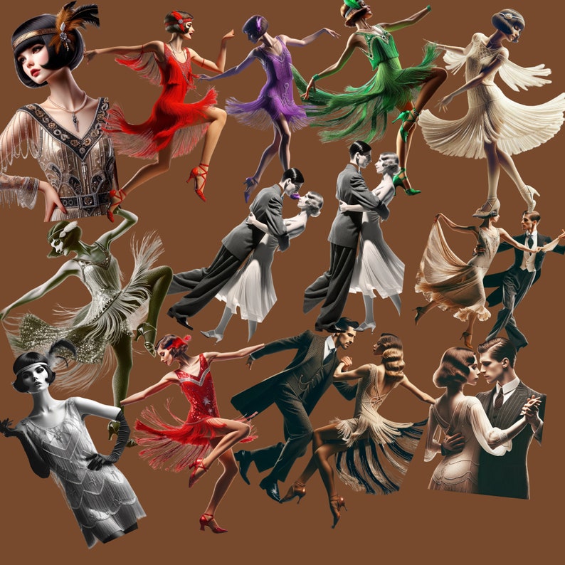 Flapper Girls Clipart. Roaring 20s, Prohibition, Gatsby Clipart ...