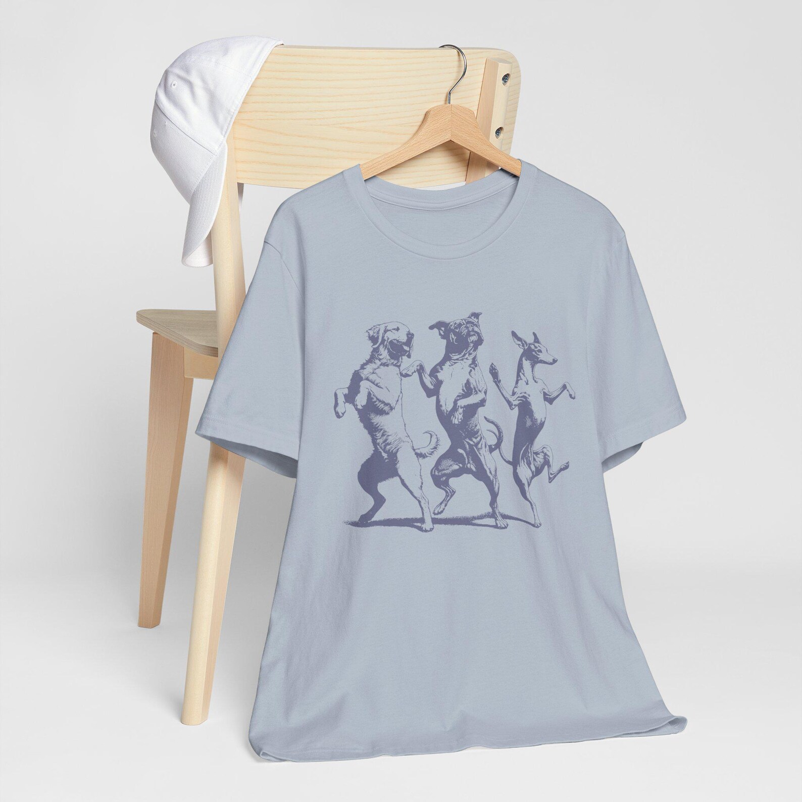 Dancing Dogs Funny Graphic Tee, Cute Dog Lover T-shirt, Playful Pet ...