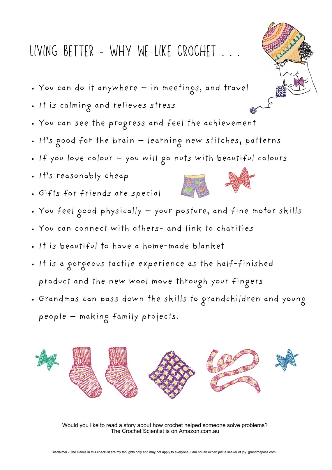 Crochet Fun Poster - Grandmapossart Downloadable - Hand Painted. Why We ...